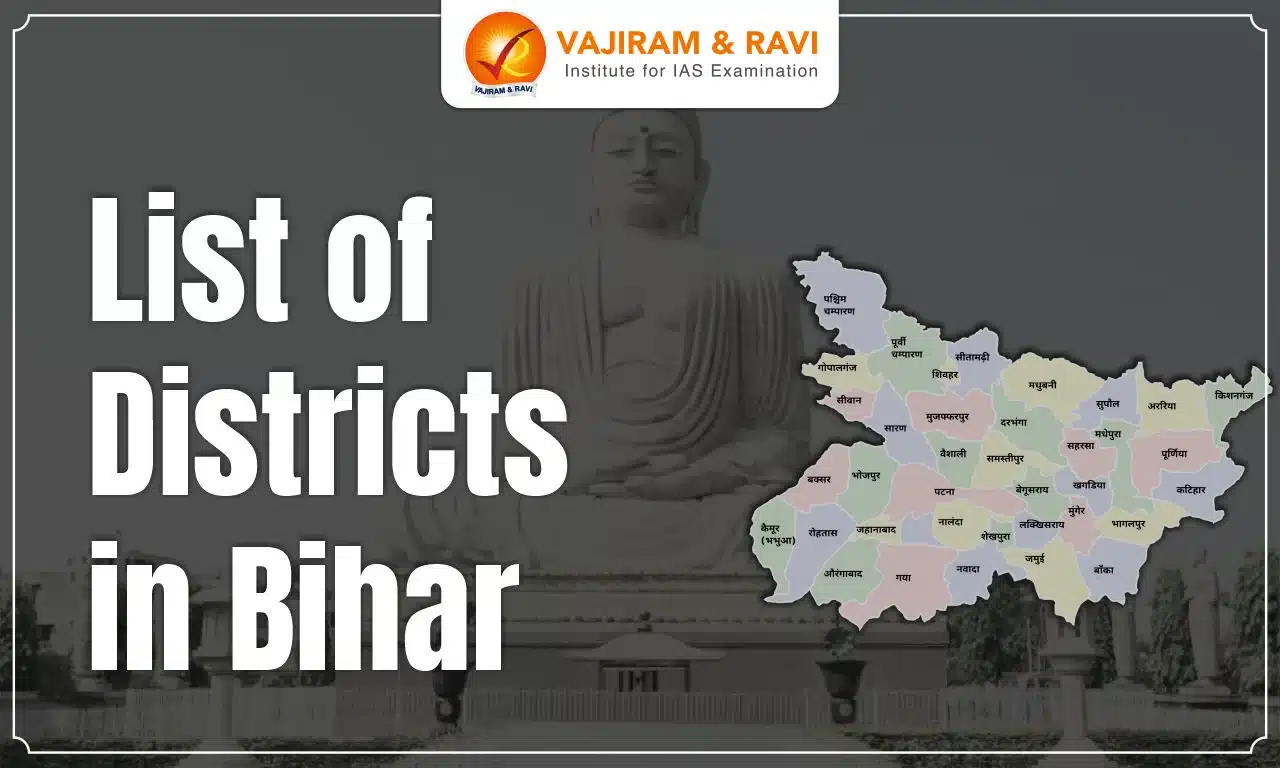 Districts in Bihar, List, Population, Area, Importance
