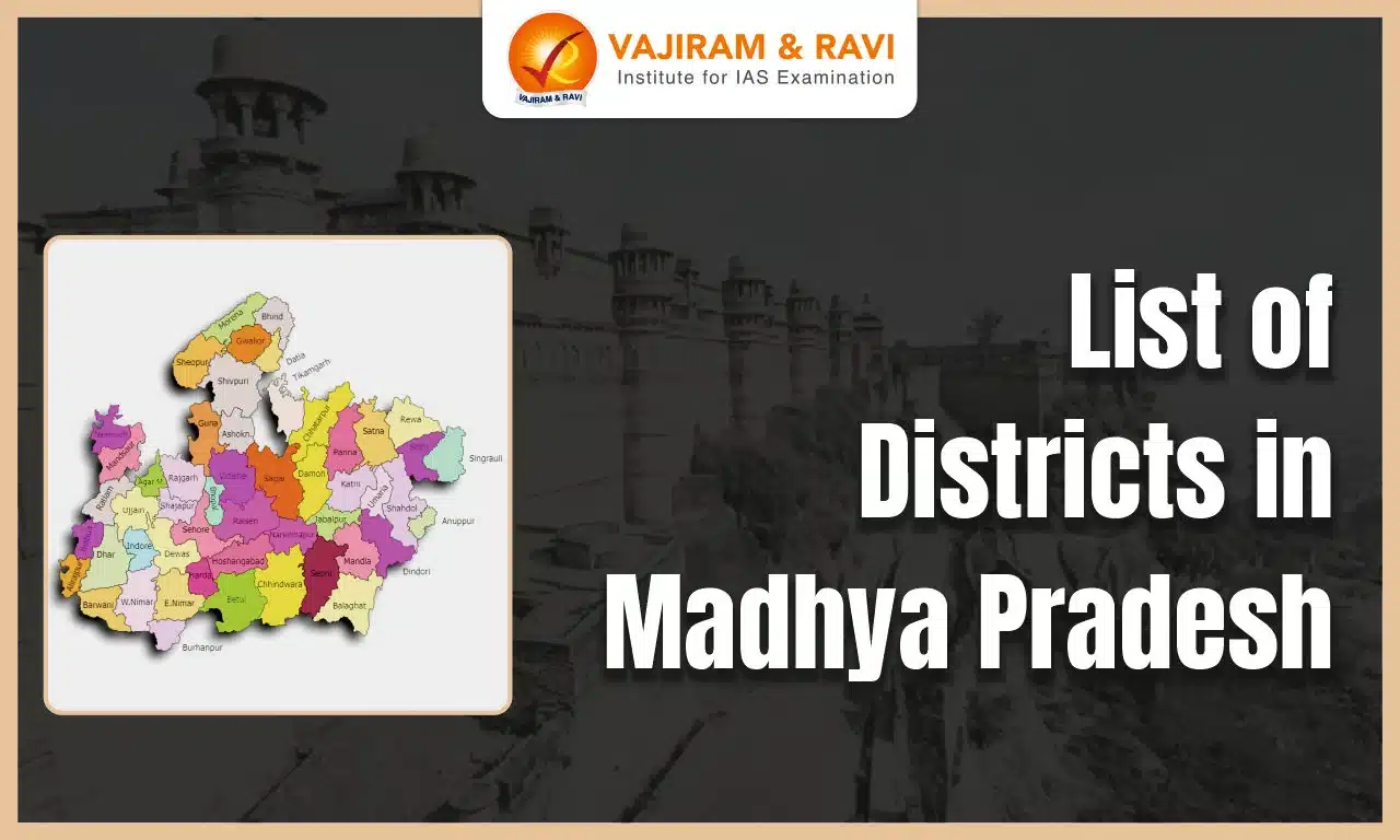 Districts in Madhya Pradesh, List, Population, Area, Importance