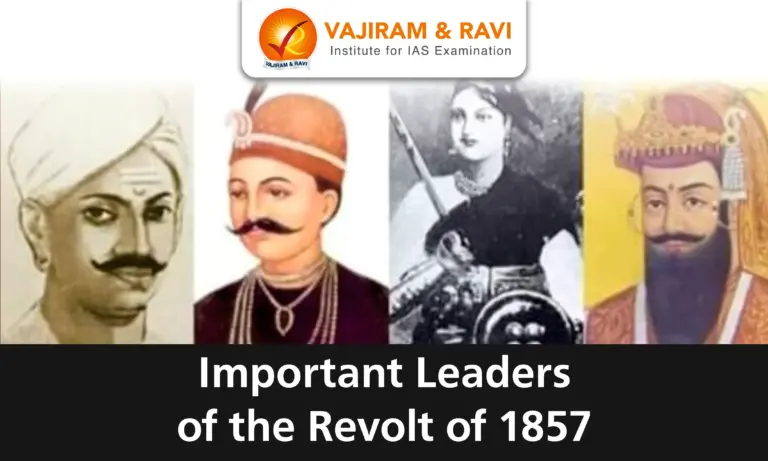 Important Leaders of the Revolt of 1857