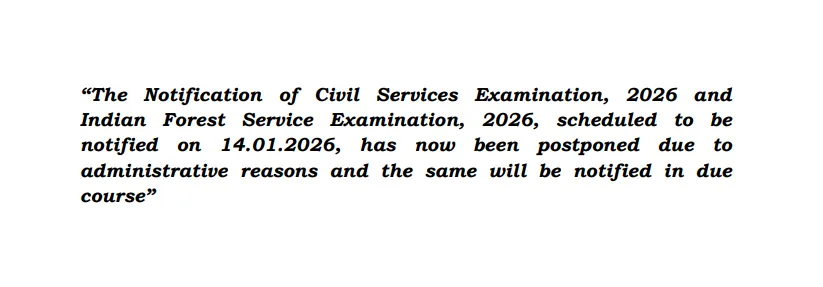 UPSC Notification 2026 Postponed, Exam Date, Check Official Notice
